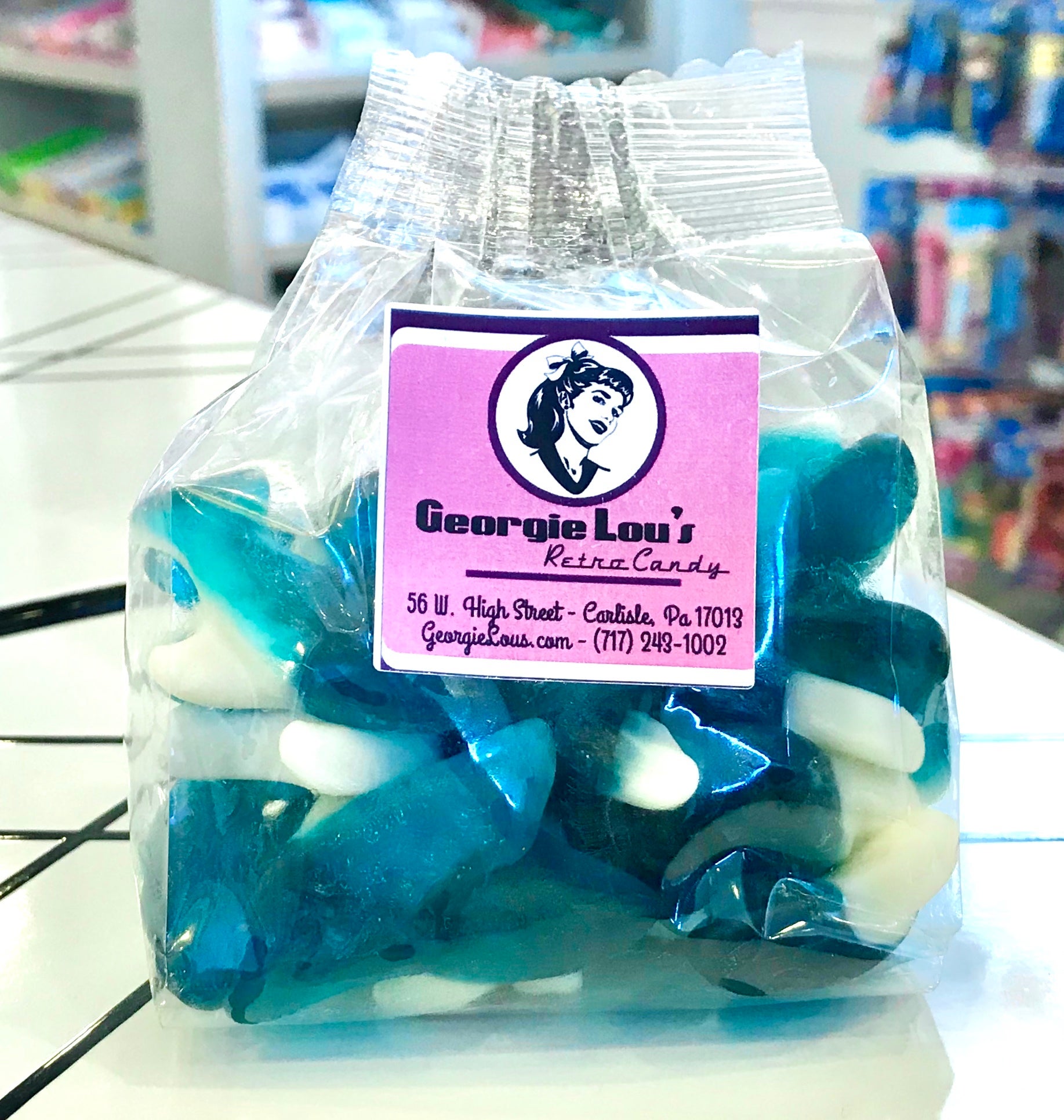 Gummi Blue Sharks | Georgie Lou's Retro Candy