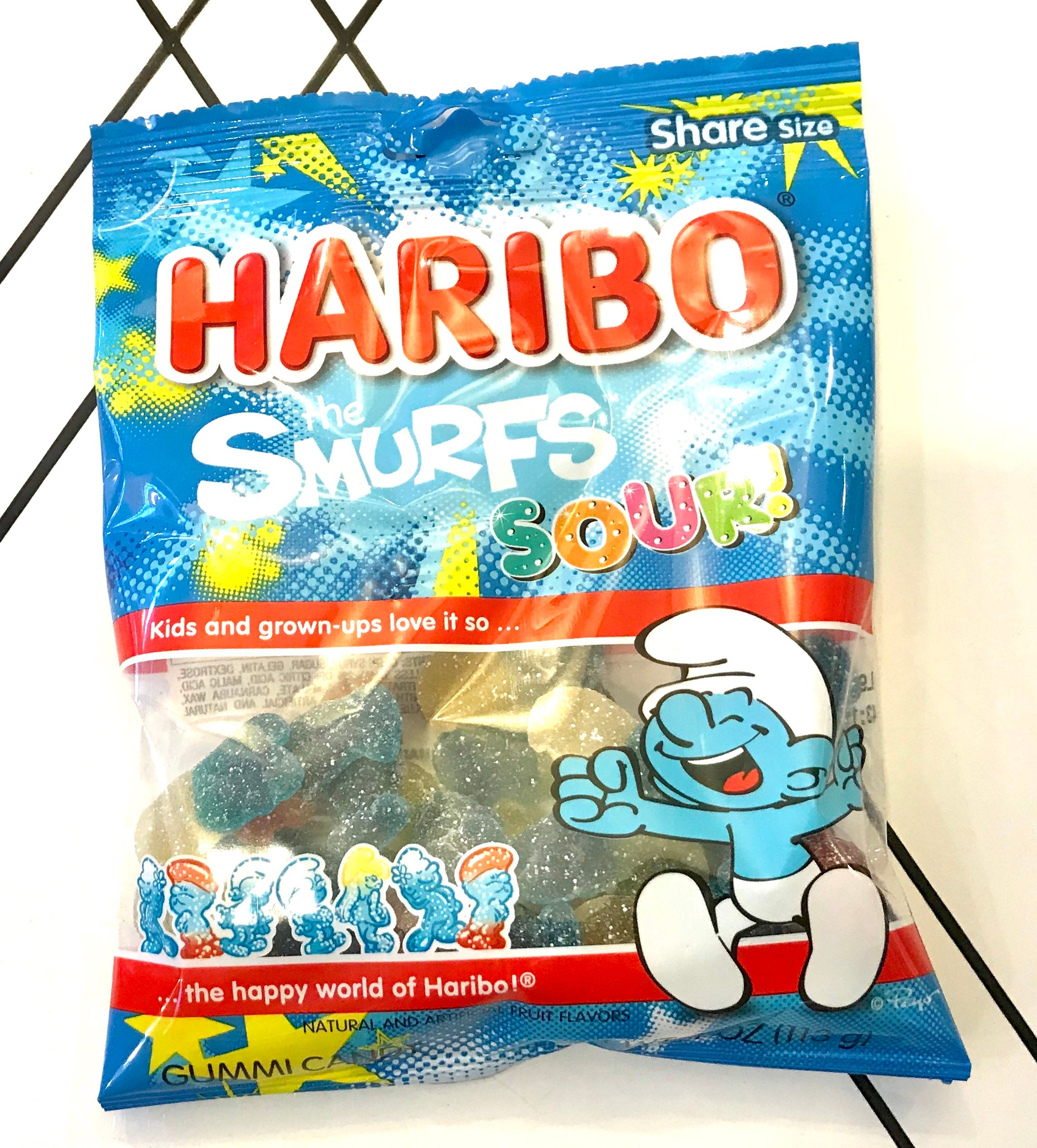 Haribo Smurfs Sour Peg Bag | Georgie Lou's Retro Candy