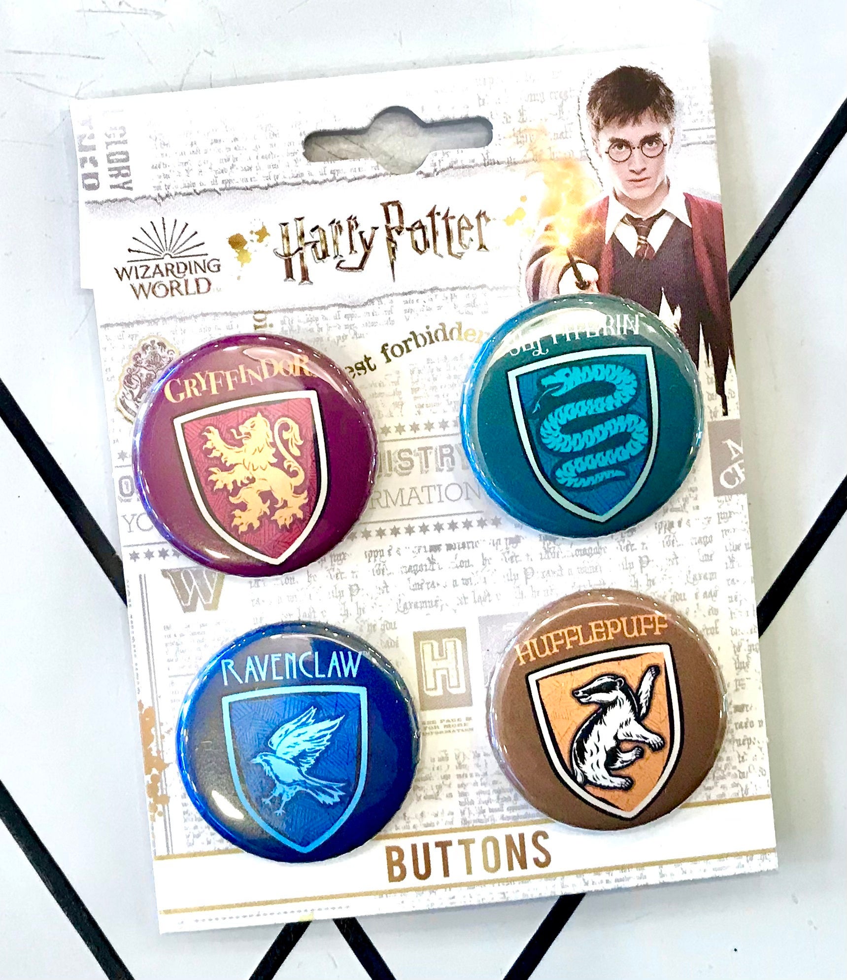 ATA Harry Potter ST Crests 4-Button Set | Georgie Lou's Retro Candy