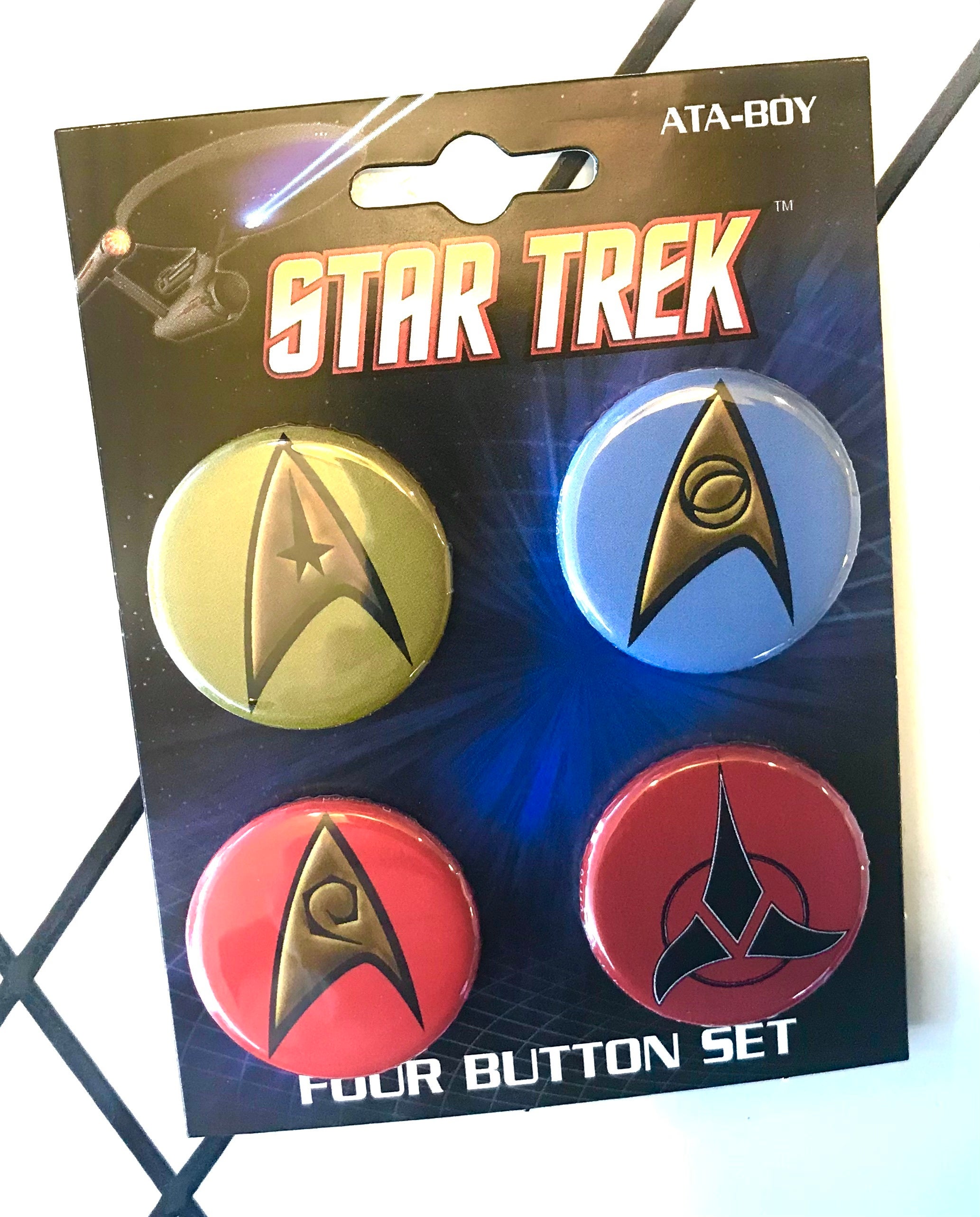 ATA Star Trek Insignias 4-Button Set | Georgie Lou's Retro Candy